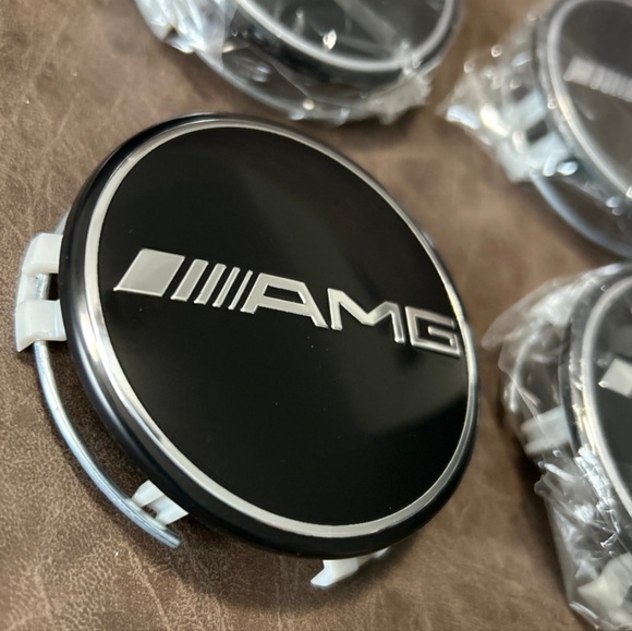 Other | 4 Black And Silver Mercedes Benz Amg 75mm Rim Center Caps ...
